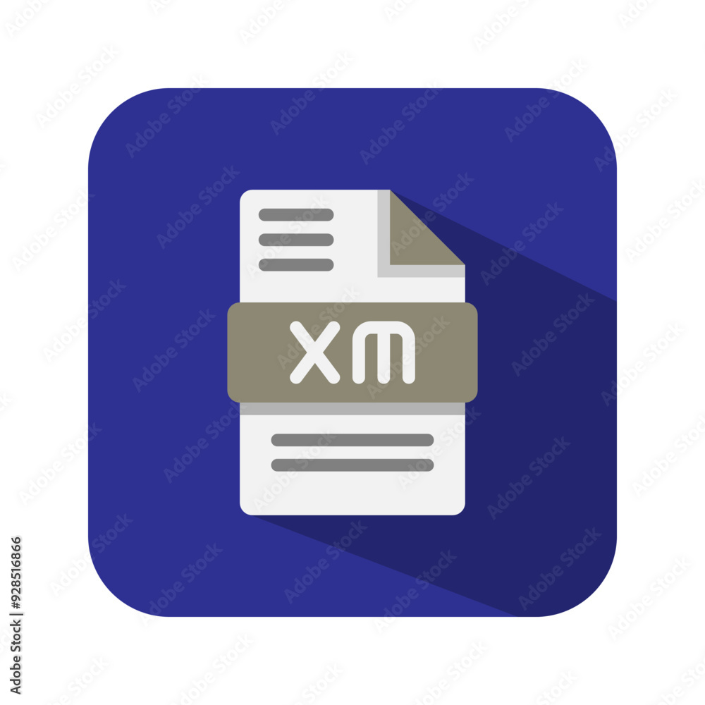 Xm audio file flat icons. format, document, files type,extension ...