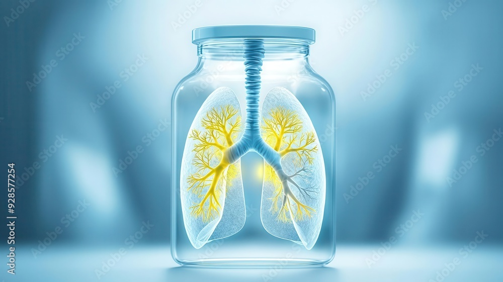 Illustration of lung improvement after COPD treatment, highlighting ...