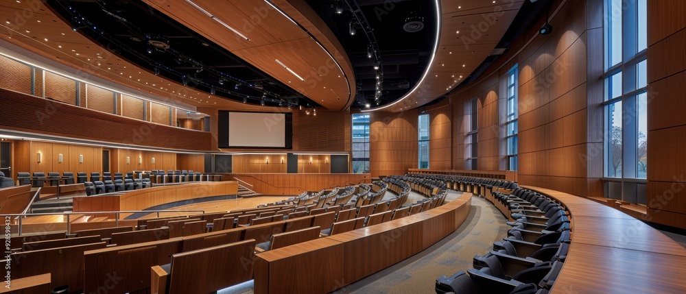 Futuristic Auditorium with Interactive Stage Systems and 8K UHD ...