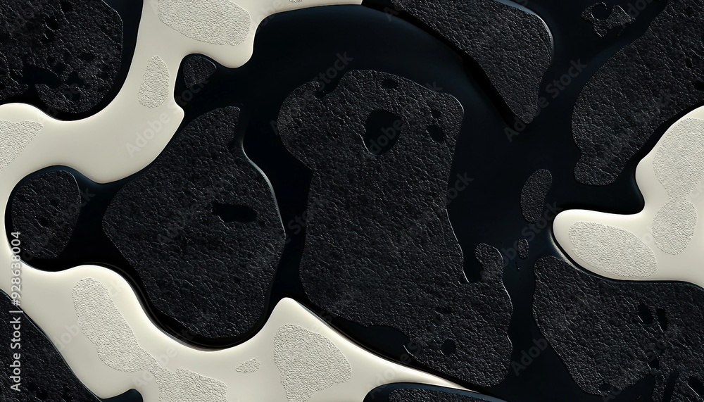 seamless pattern of orca scale, animal print texture, black and white patches background ...