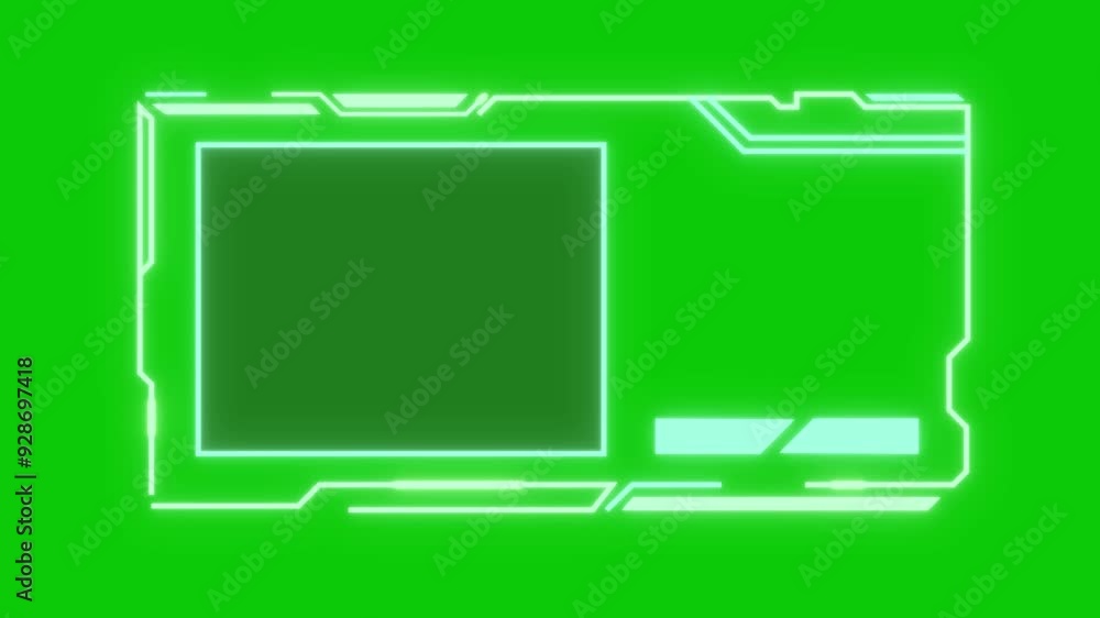 Colorful HUD Frame Animation -Hologram Display on Green Screen – Hi ...