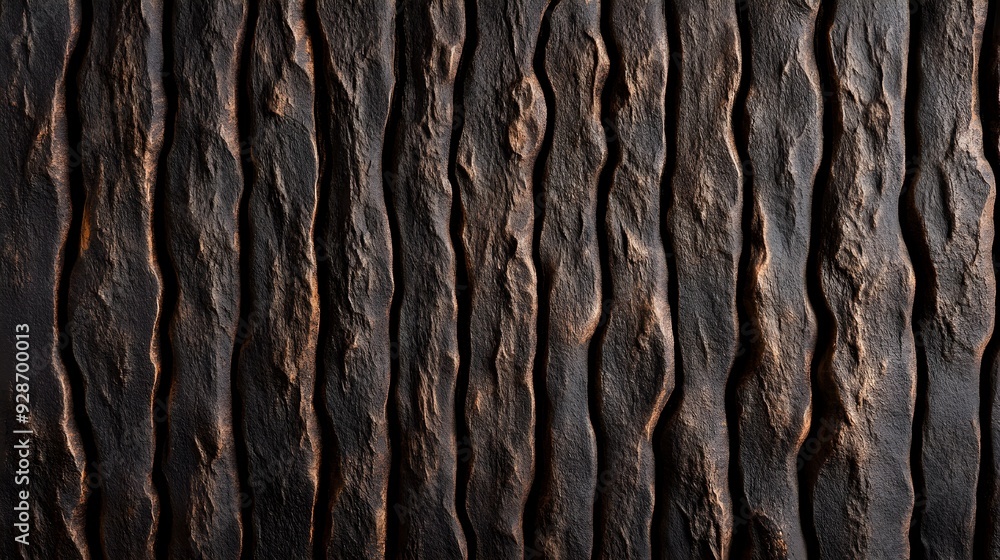 Capturing the distinct texture of catalpa tree bark, with its thick ...