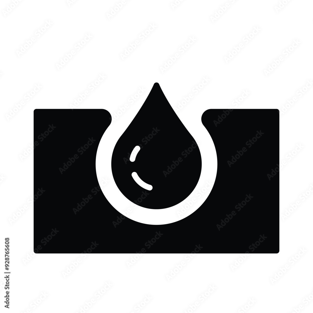 Moisture icon. Simple solid style. Moisturizing cream, skincare, skin ...