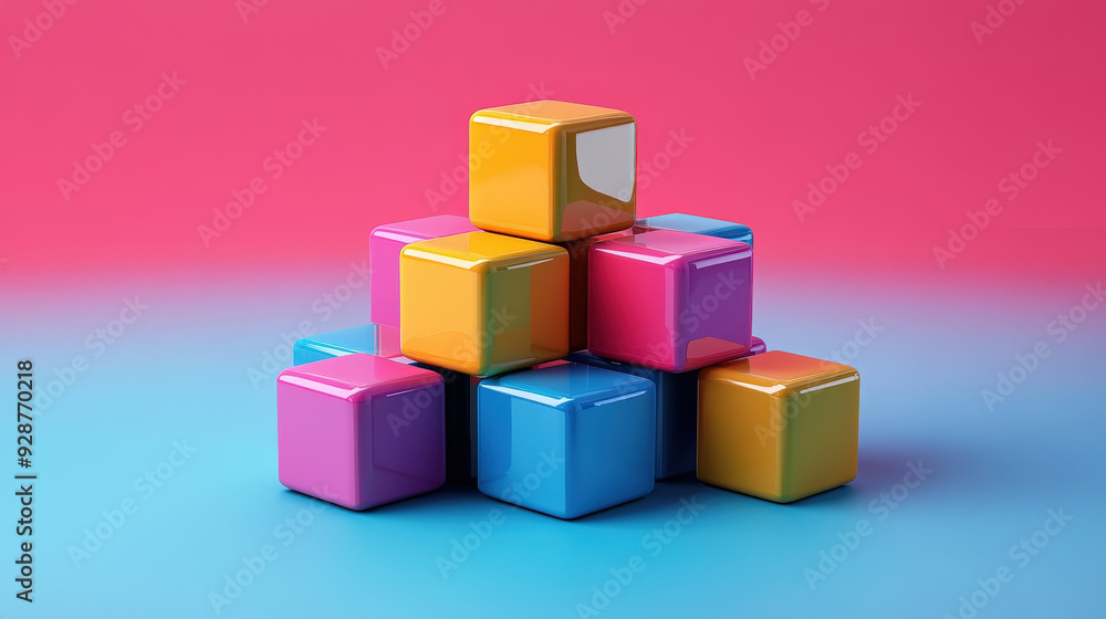 SWOT analysis, colorful blocks representing strengths and weaknesses ...