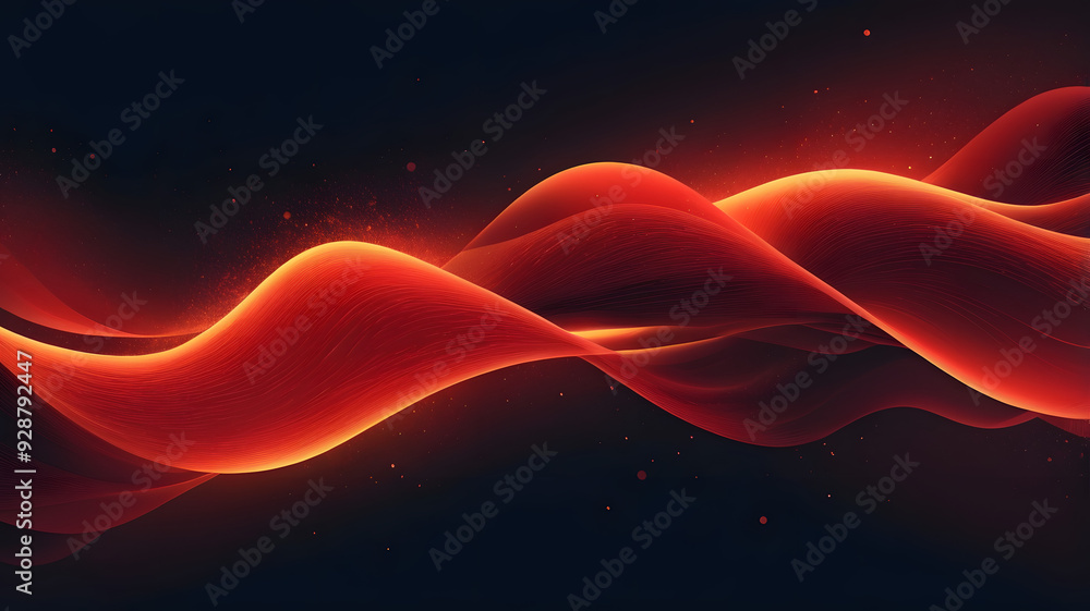 Abstract Red Waves: A mesmerizing abstract background featuring a wave ...
