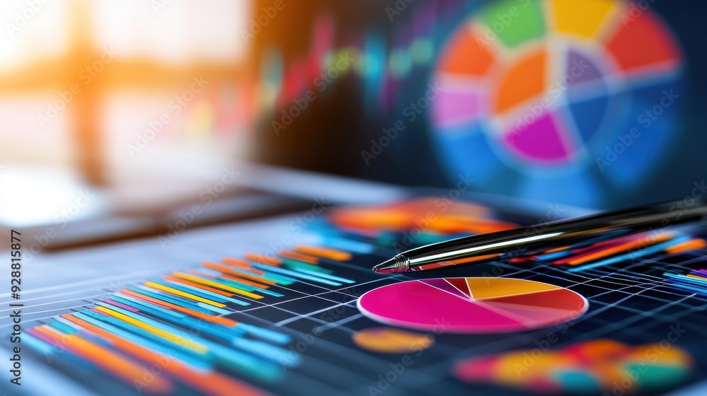 Investment portfolio diversification, close-up, focus on asset ...