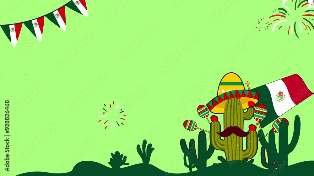 Viva Mexico animation celebrating the independence of Mexico on ...