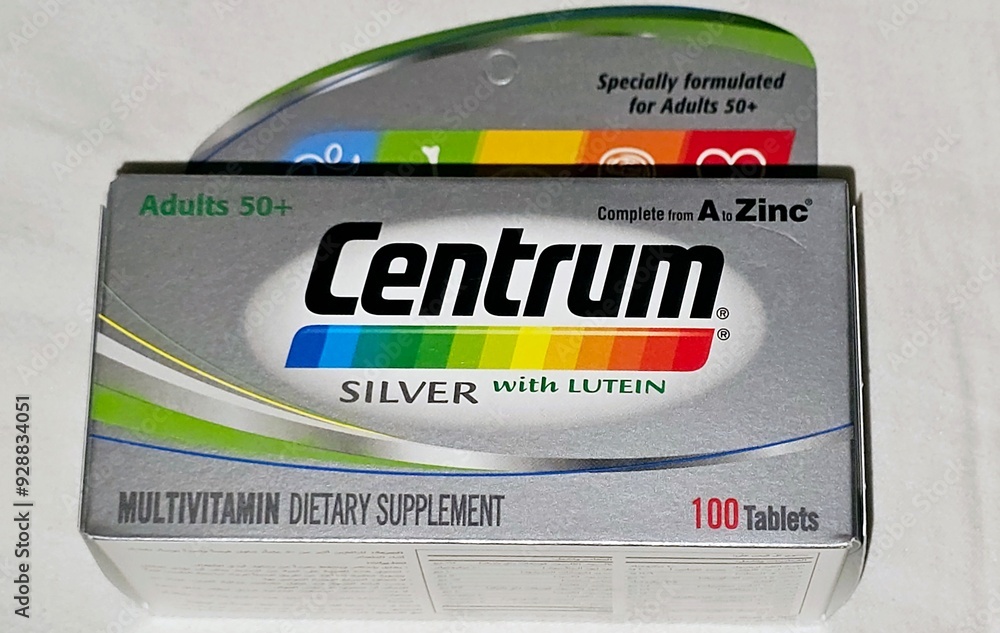 Mecca, Saudi Arabia, June 24 2024: Centrum silver with Lutein 100 ...