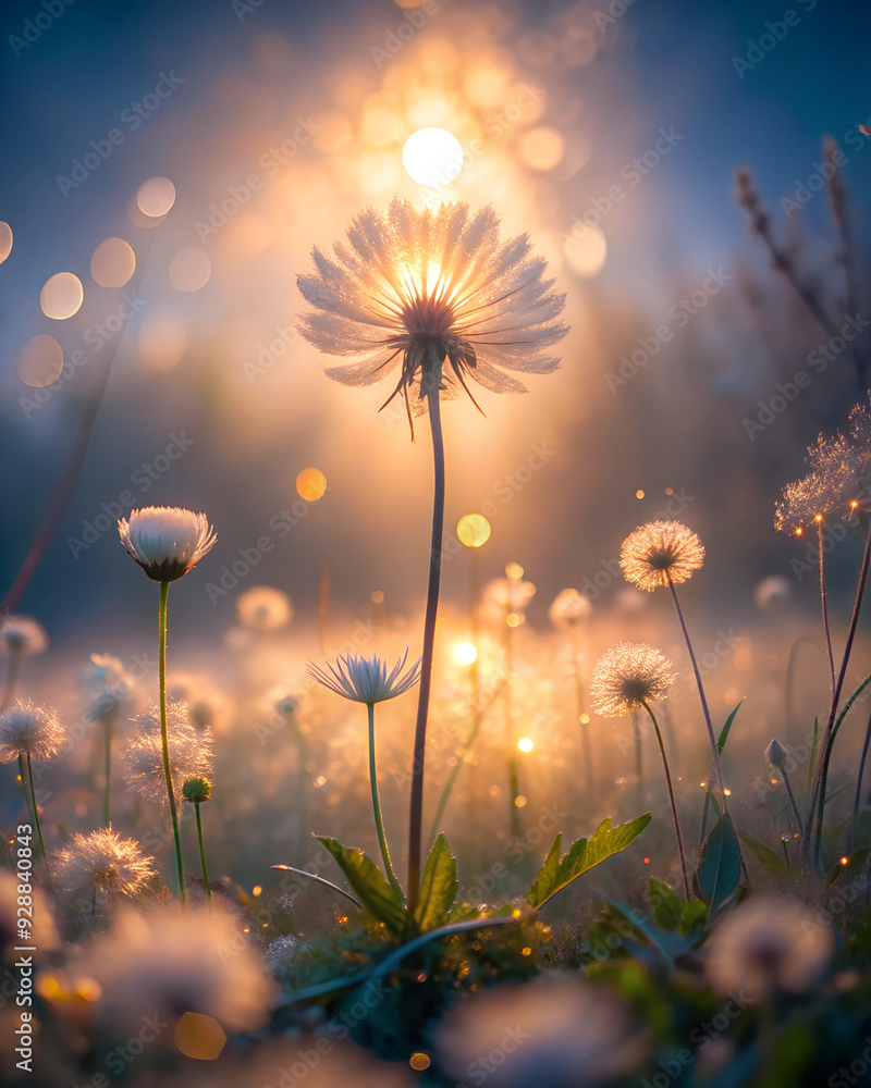 award winning photo of a foggy, evening, light bloom, translucent ...