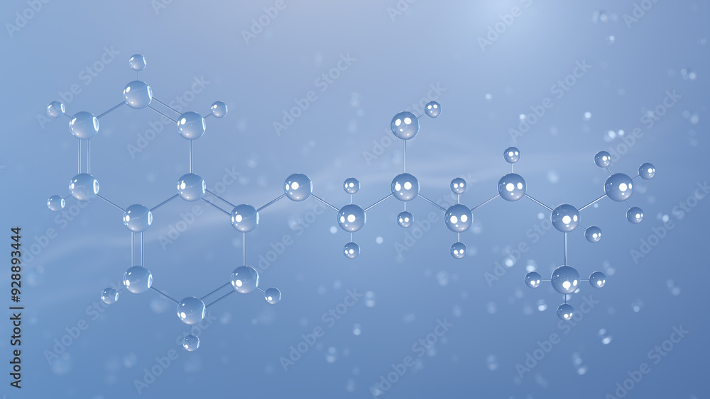propanolol molecular structure, 3d model molecule, beta blocker ...