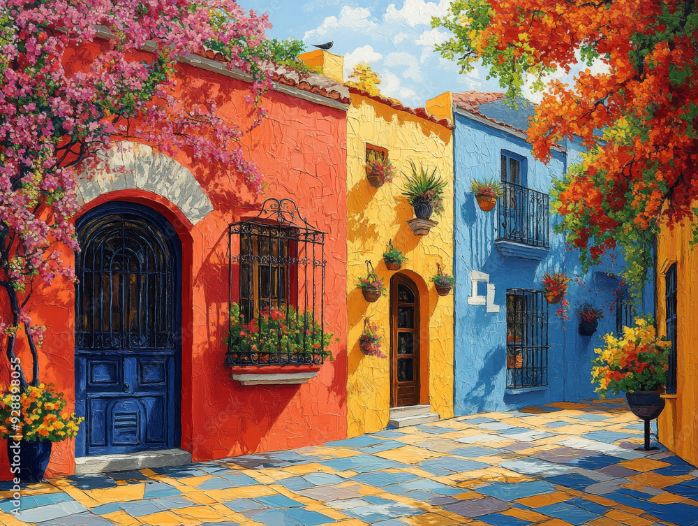 A vibrant and rich 3D stereoscopic mural titled "La Paz Lane ...