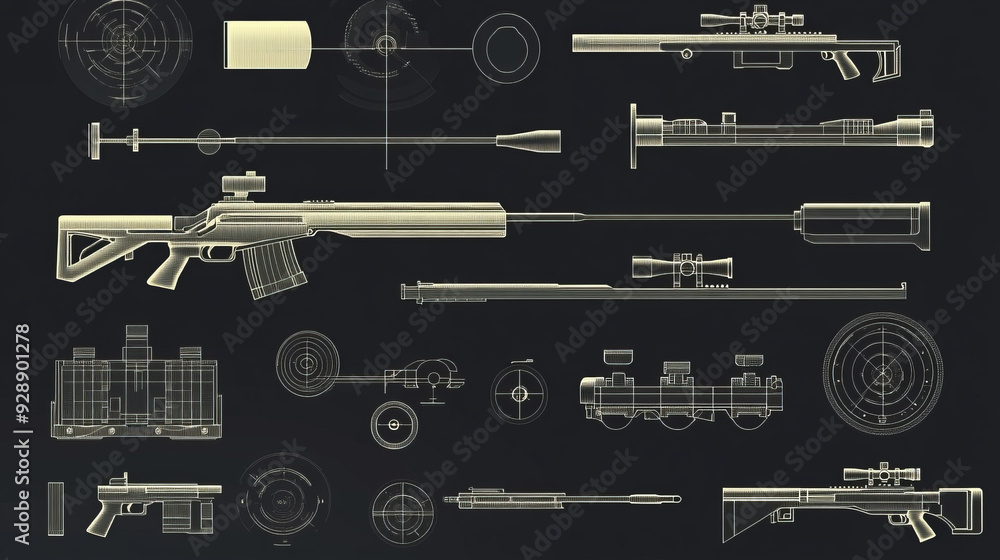 A collection of vector sights with an isolated transparent background ...