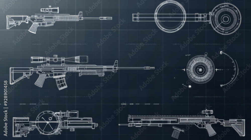 ภาพประกอบสต็อก A collection of vector sights with an isolated ...