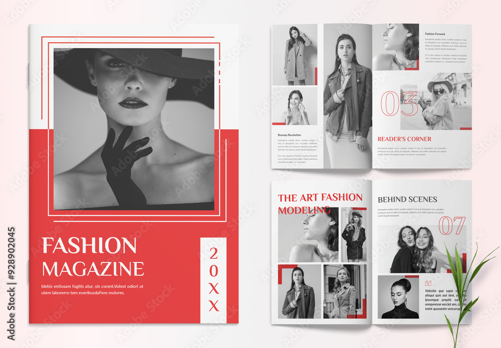 Modern Fashion Magazine Design Layout Stock Template | Adobe Stock