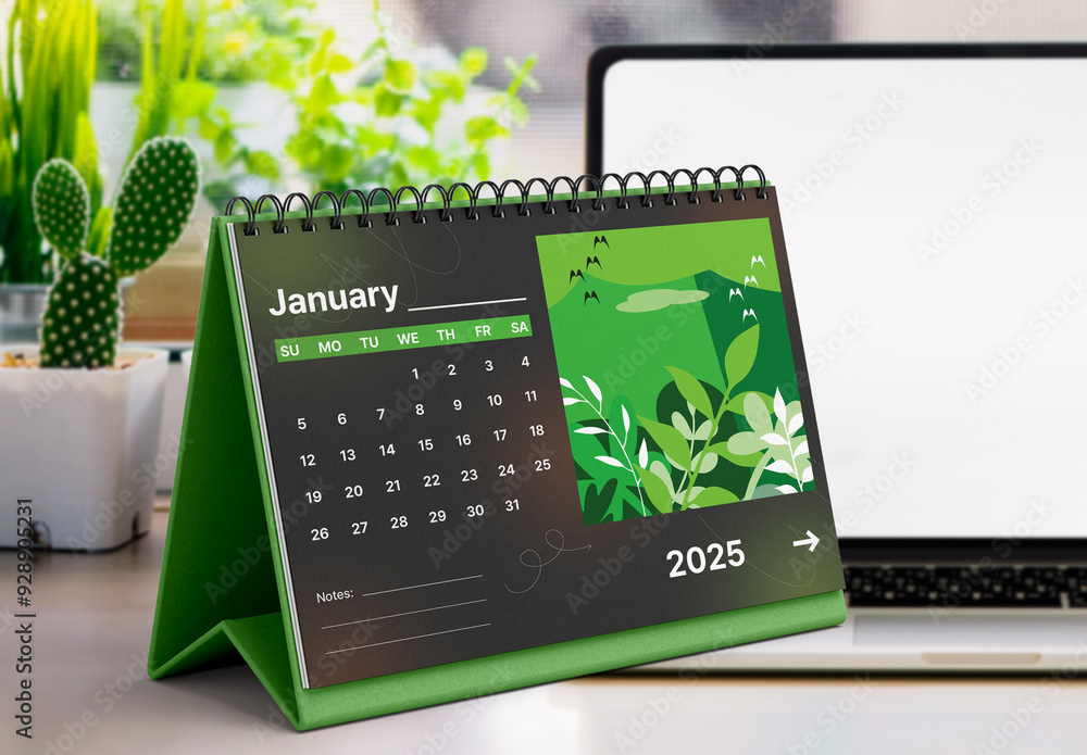 Stylish Office Desk Calendar Design 2025 Template Stock Template ...