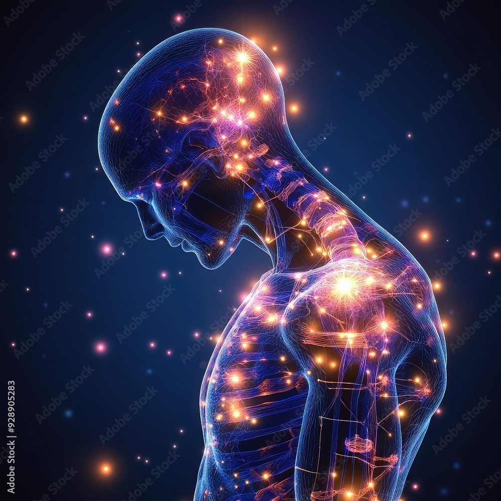 Conceptual Illustration of Human Pain Anatomy, Highlighting the Complex ...