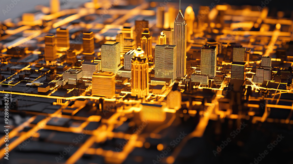 Technical aerial visual, 3D LiDAR GIS aerial map satellite scan model ...