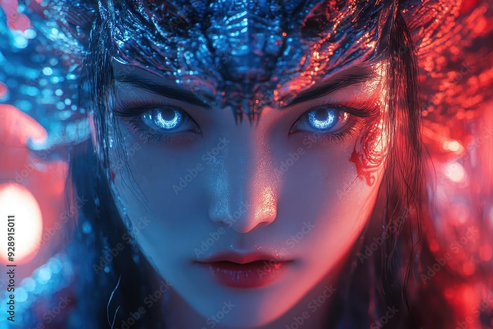 menacing oni dragon yakuza boss ornate tattoos fierce expression ...