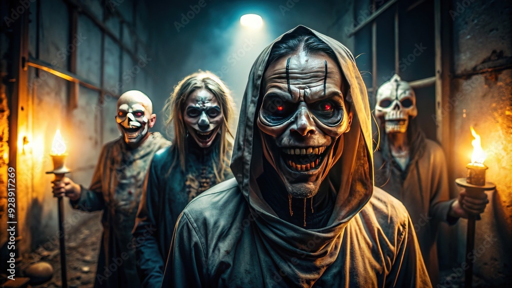 Horror Unmasked: Terrifying, spine-chilling, flashlight illuminating ...