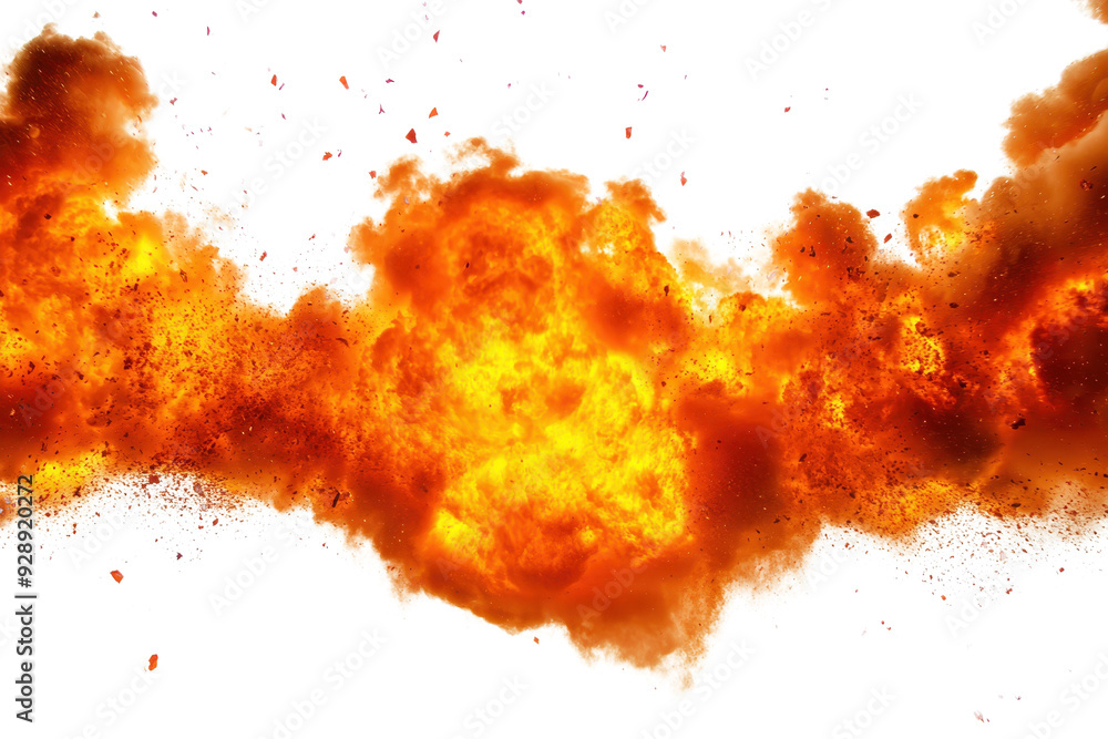 Dynamic explosion with intense flames and smoke, perfect for action ...