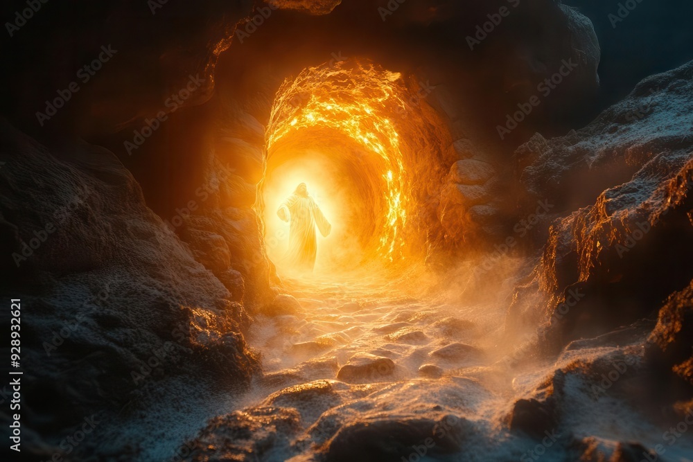 powerful depiction of christs resurrection radiant figure emerging from ...