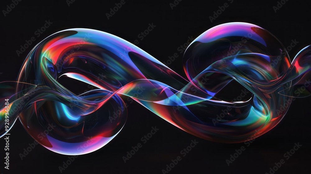 digital rendering of two intertwined, curved shapes that resemble the ...