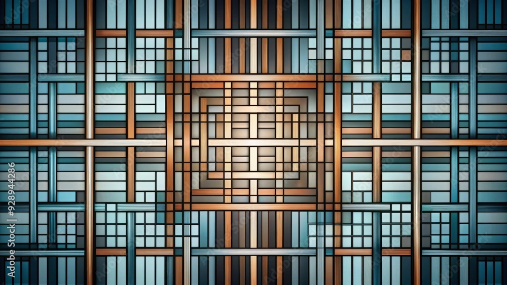 Geometric pattern of intersecting horizontal and vertical lines forming a grid, creating a ...