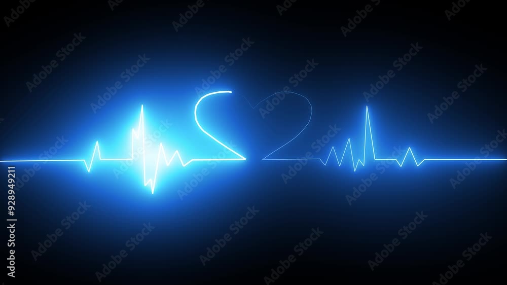 Abstract CG animation of heart cardio monitor in the hospital that ...