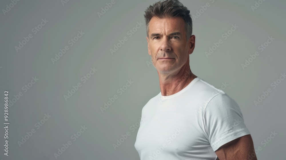 Three generations of men, from grandfather to grandson, stand in ...