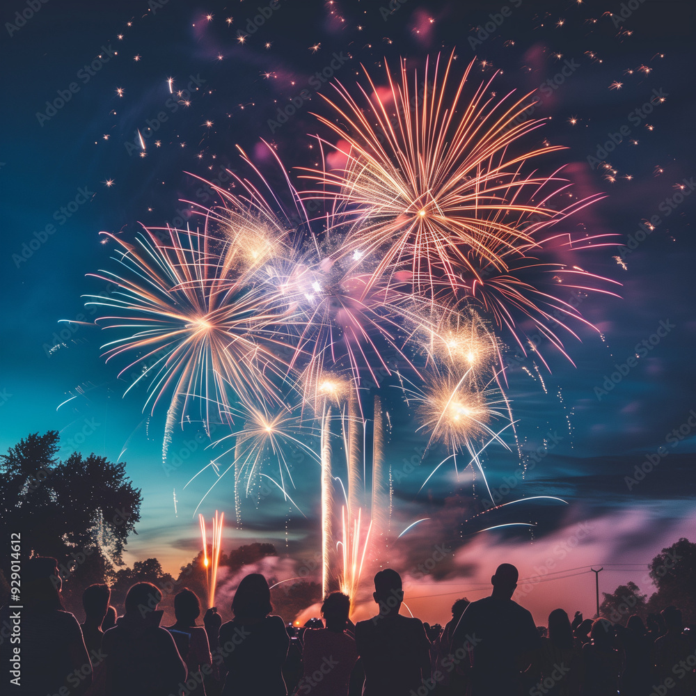 Fireworks light up the night sky as crowds celebrate Independence Day ...