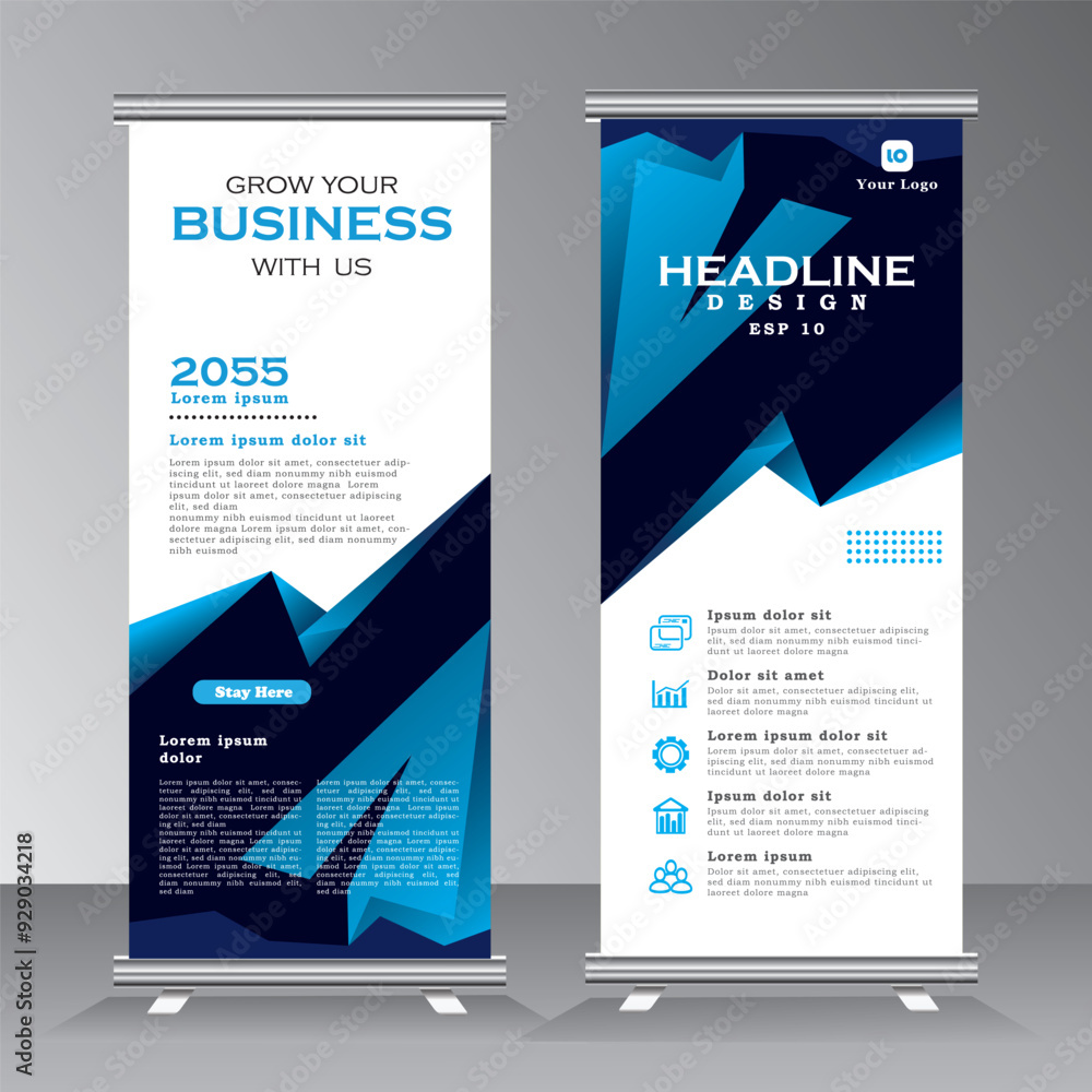 Abstract business marketing roll up banner design, corporate rollup ...