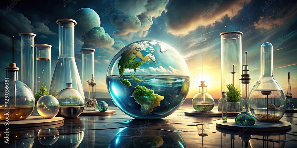 Fascinating science concept of advanced knowledge in a fictional world ...