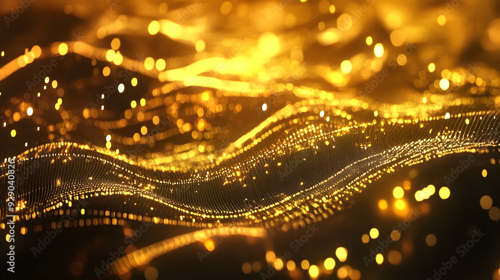 Technology abstract background, matrix style, gold color, Data lanes ...