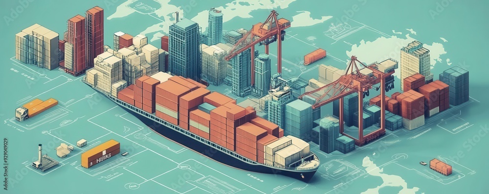 An infographic showing the key components of an international logistics ...