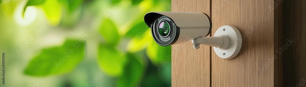 CCTV camera installed at the front door of a home, linked to an ...