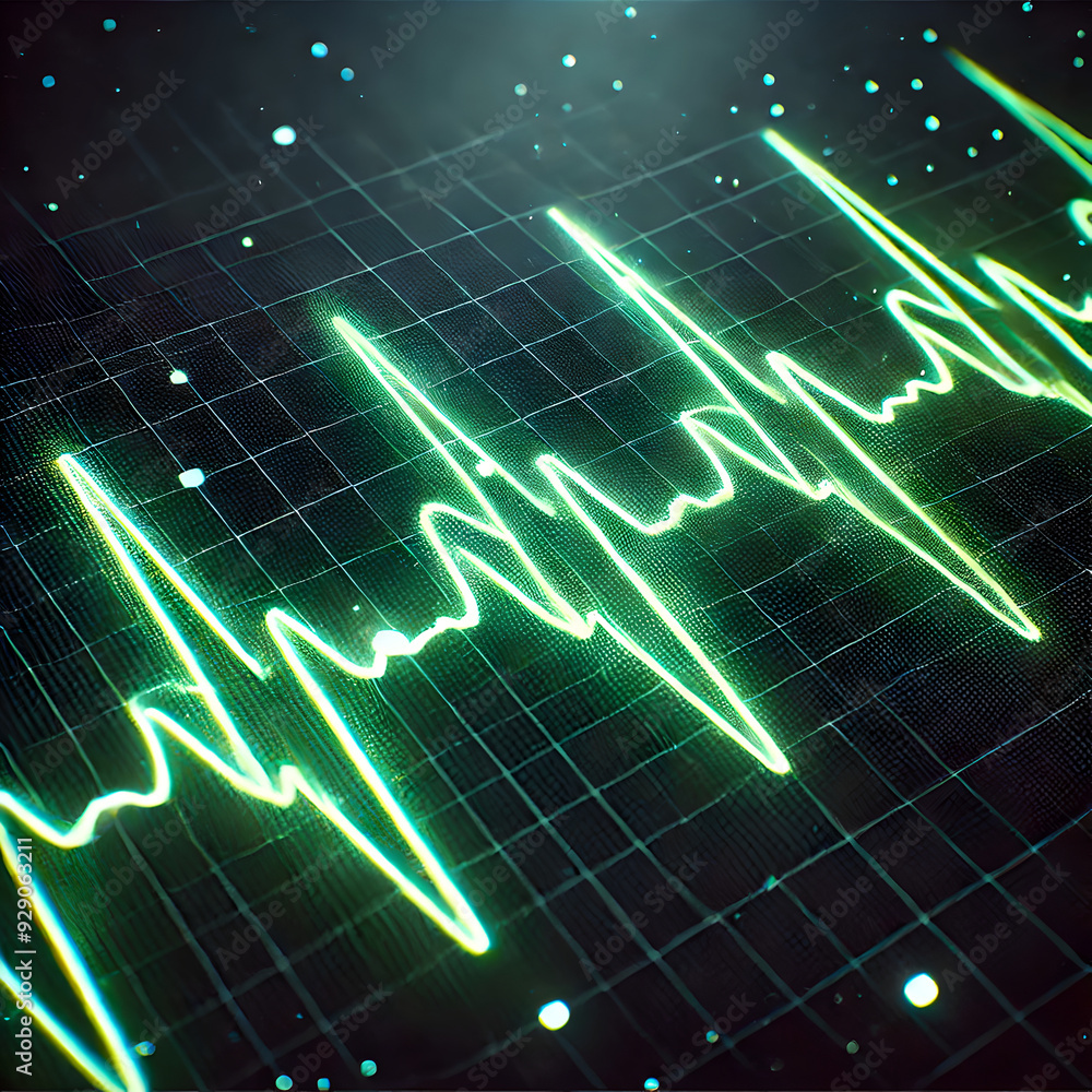 Electrocardiogram (EKG) waveform: The realistic EKG graph, featuring ...