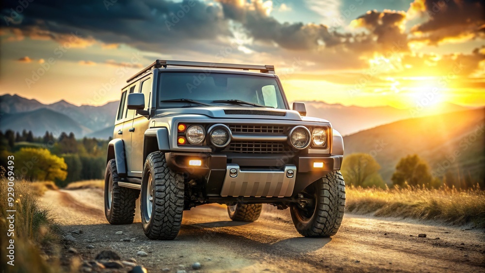 Rugged and distinctive, a classic off-road vehicle's iconic grille and ...