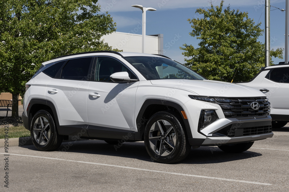 Hyundai Tucson SEL display at a dealership. Hyundai offers the Tucson ...