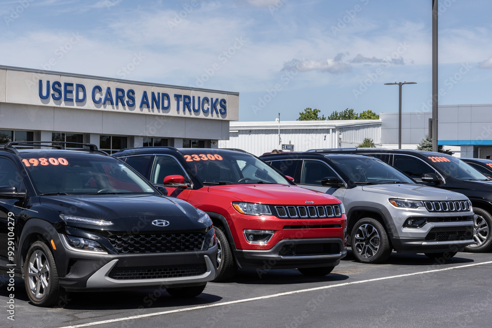 Used car display at a dealership. With pricing issues, used and ...