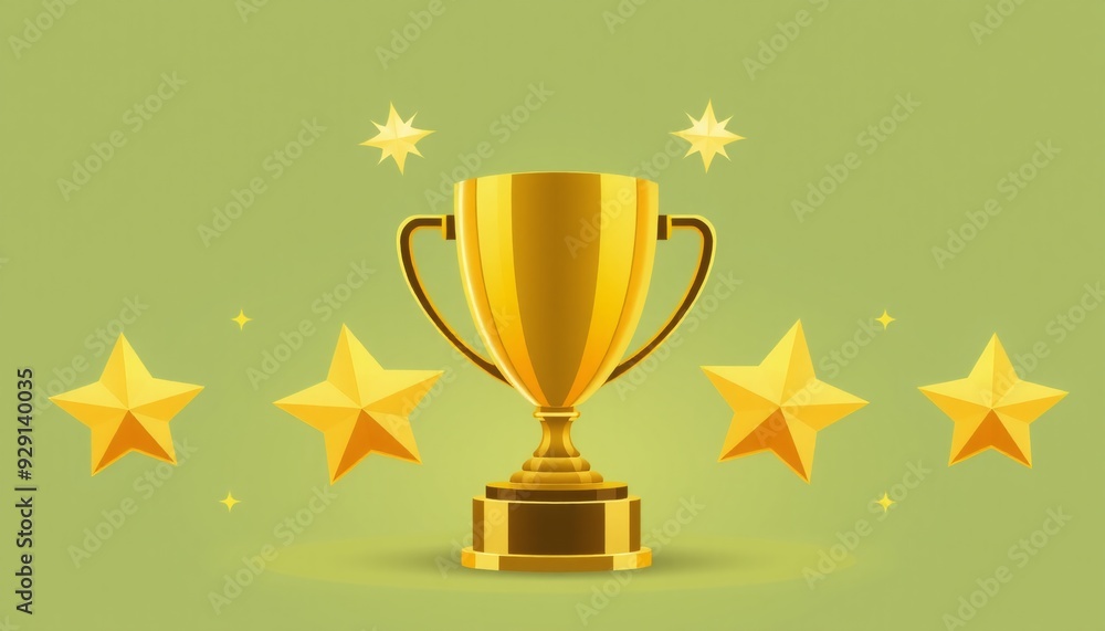 vector illustration of a sleek gold trophy with a starburst effect ...