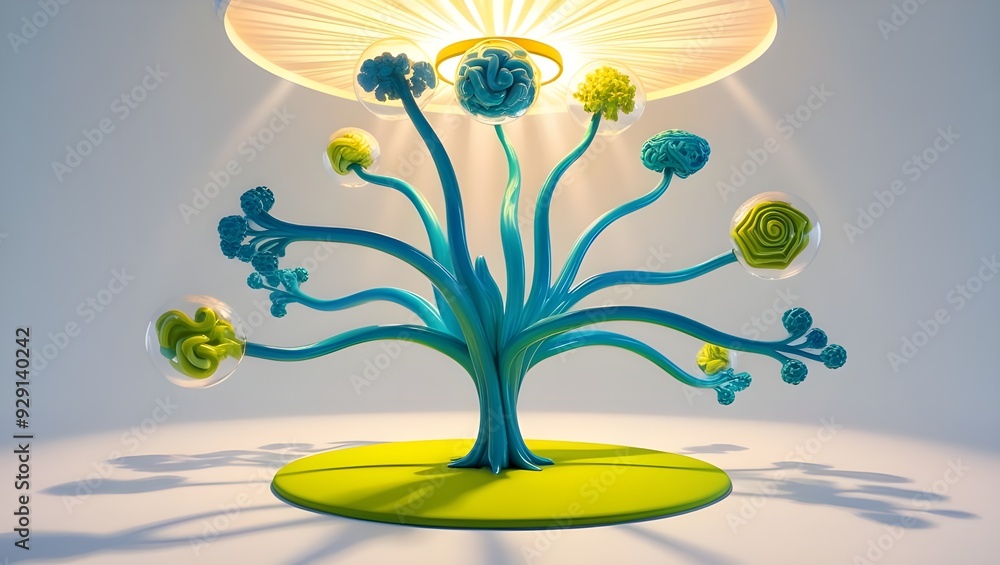 A vibrant mind map with interconnected branches, each one leading to a ...