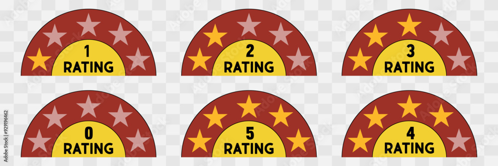 Set of stars rating design elements. Kit of star shapes for ranking ...