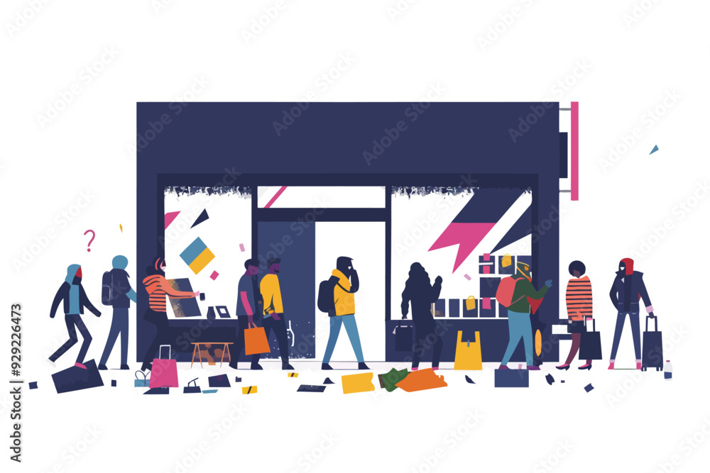 riots looting shops stock image isolated vector style Stock Vector ...