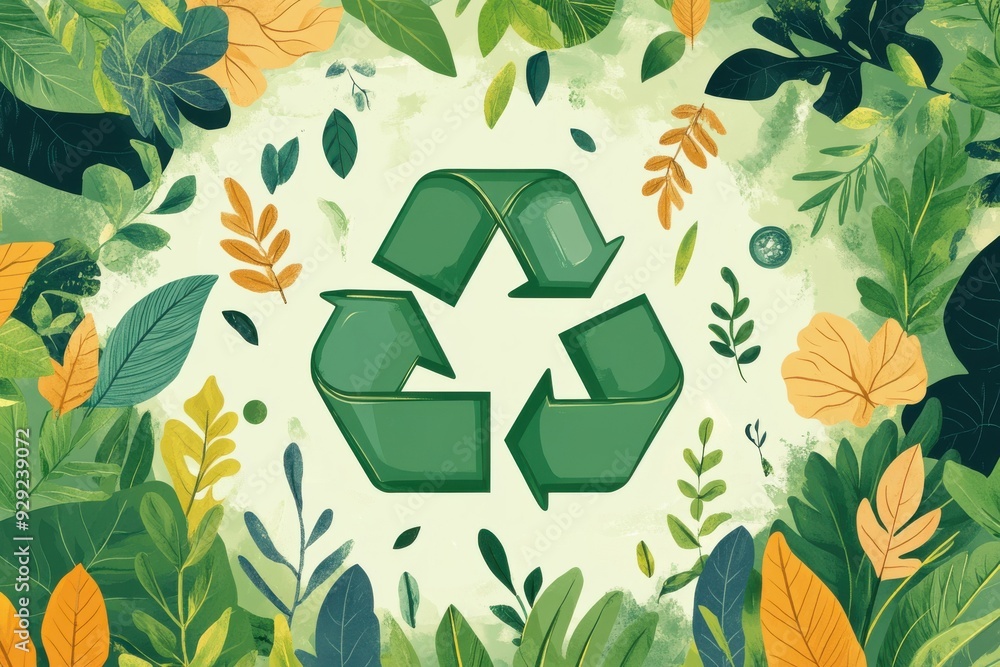 Animated illustration of an environmentally friendly waste icon ...