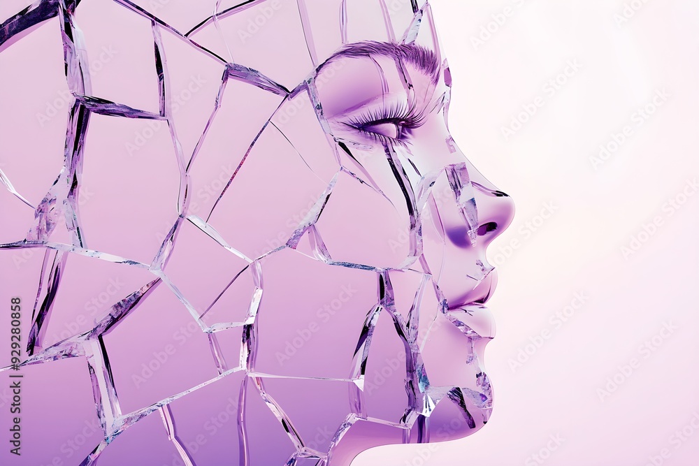 Siła, odporność, kobieta, rozbite lustro, mozaika doświadczeń ...