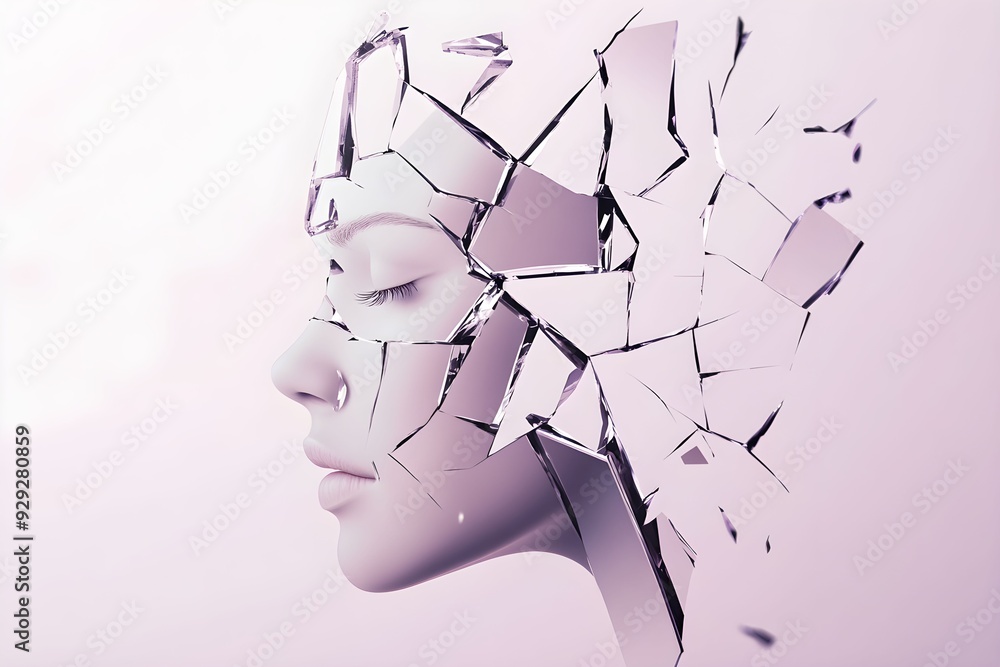 Siła, odporność, kobieta, rozbite lustro, mozaika doświadczeń ...