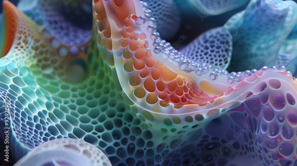 Chromatic Coral Reef: A macro exploration of vibrant, porous structures ...