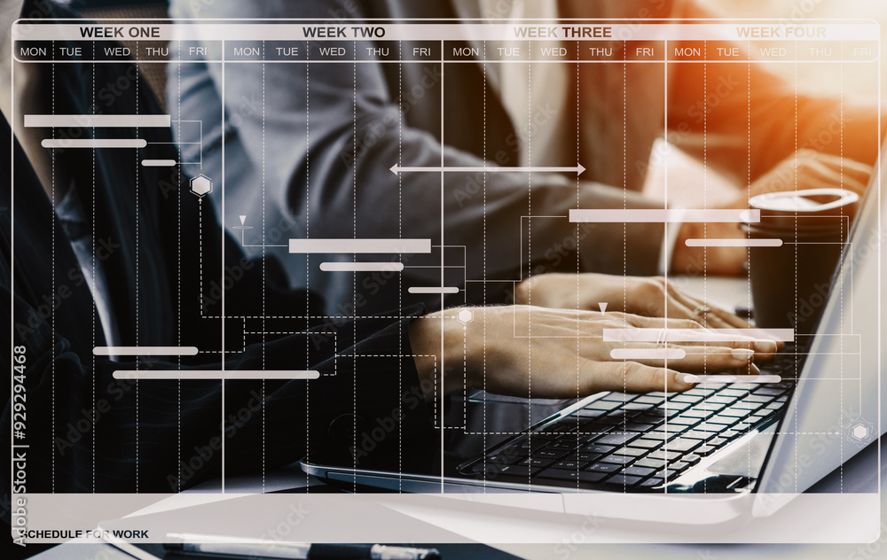 Project management schedule for business planning. Modern graphic ...