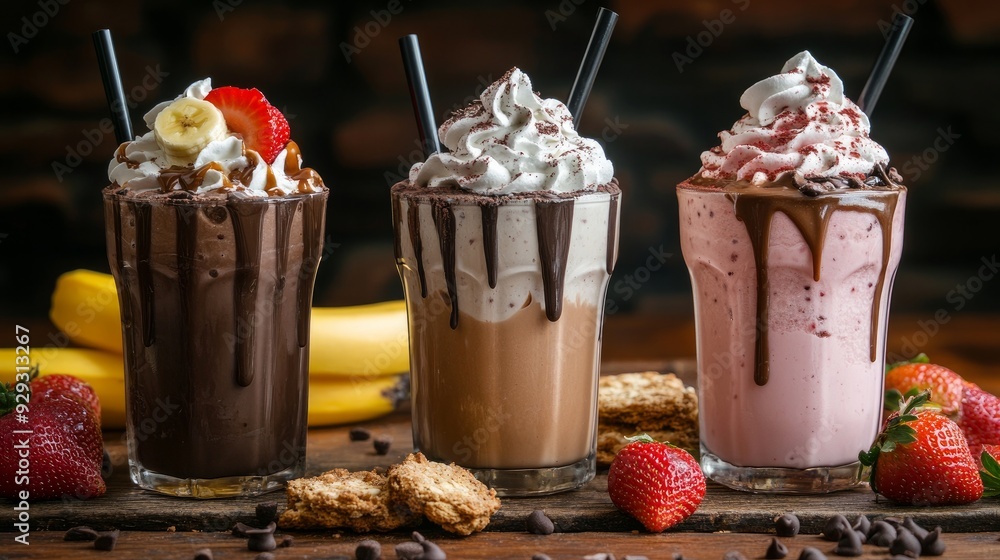 dairy shakes at the table There are three types of milkshakes ...