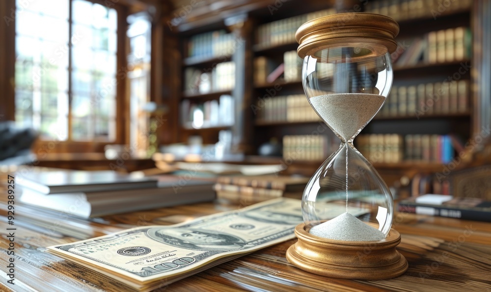 Temporal essence: hourglass, symbolizing the swift passage of time ...